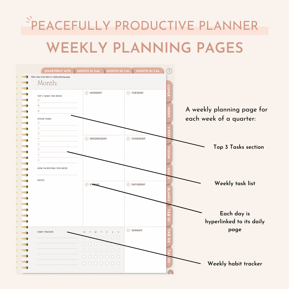 Digital Daily Peacefully Productive Planner® (Undated) – Hustle Sanely